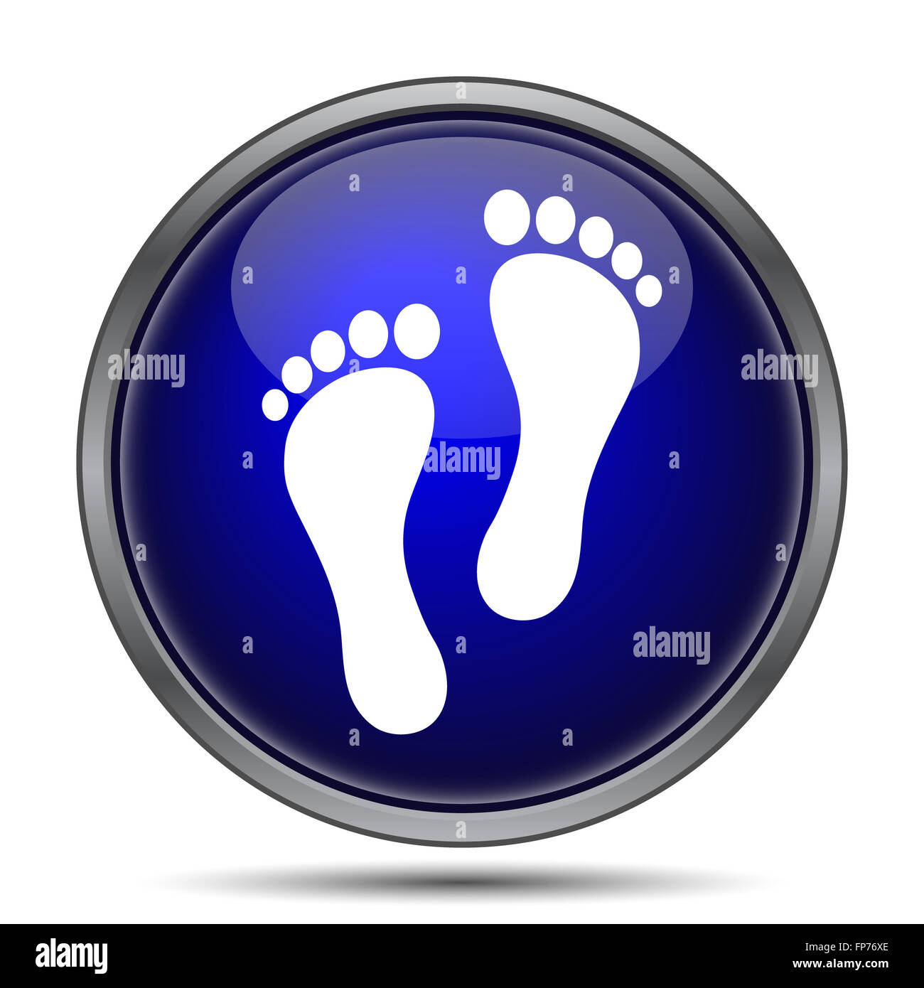 Foot print icon. Internet button on white background Stock Photo - Alamy