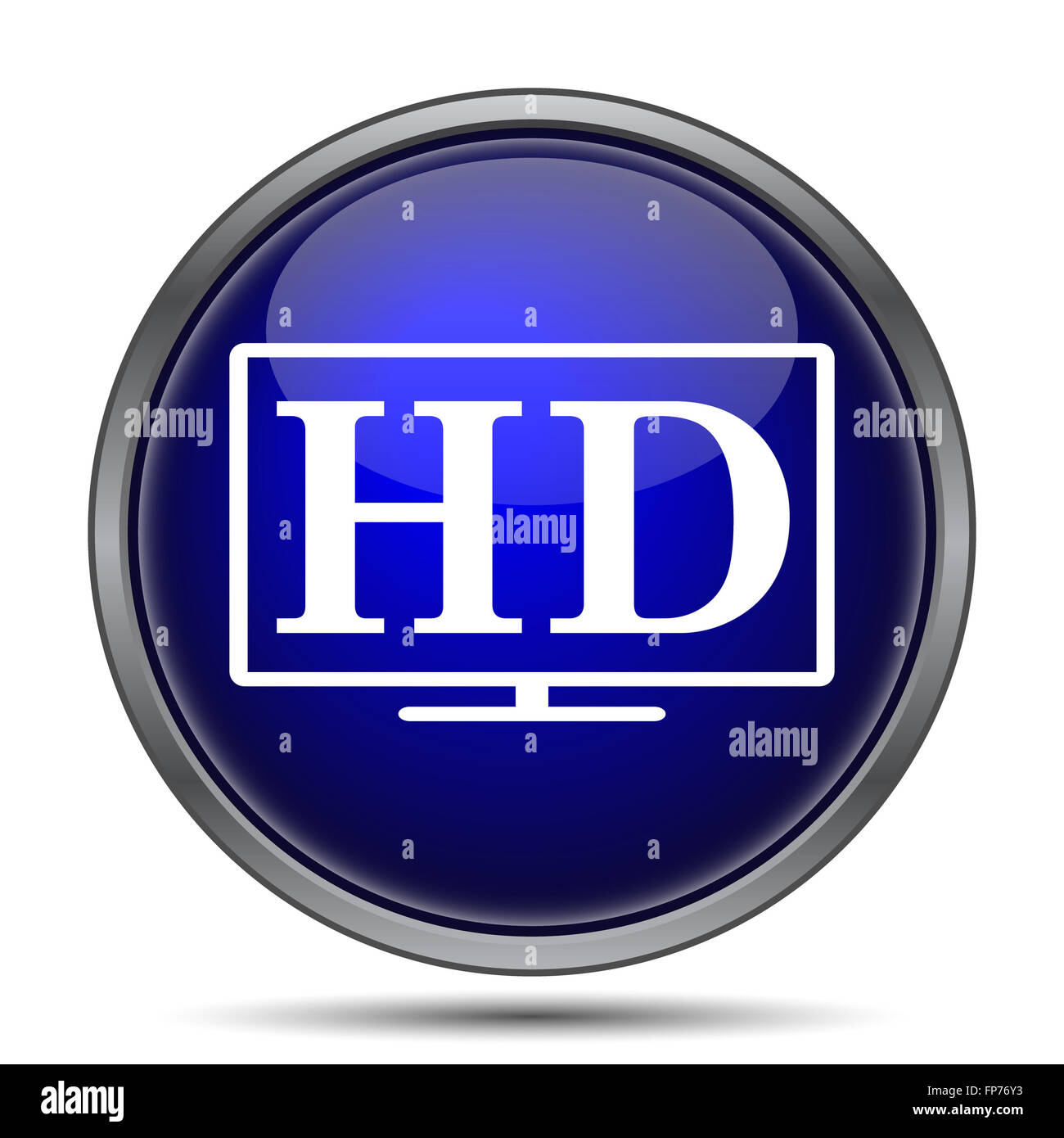HD TV icon. Internet button on white background Stock Photo - Alamy