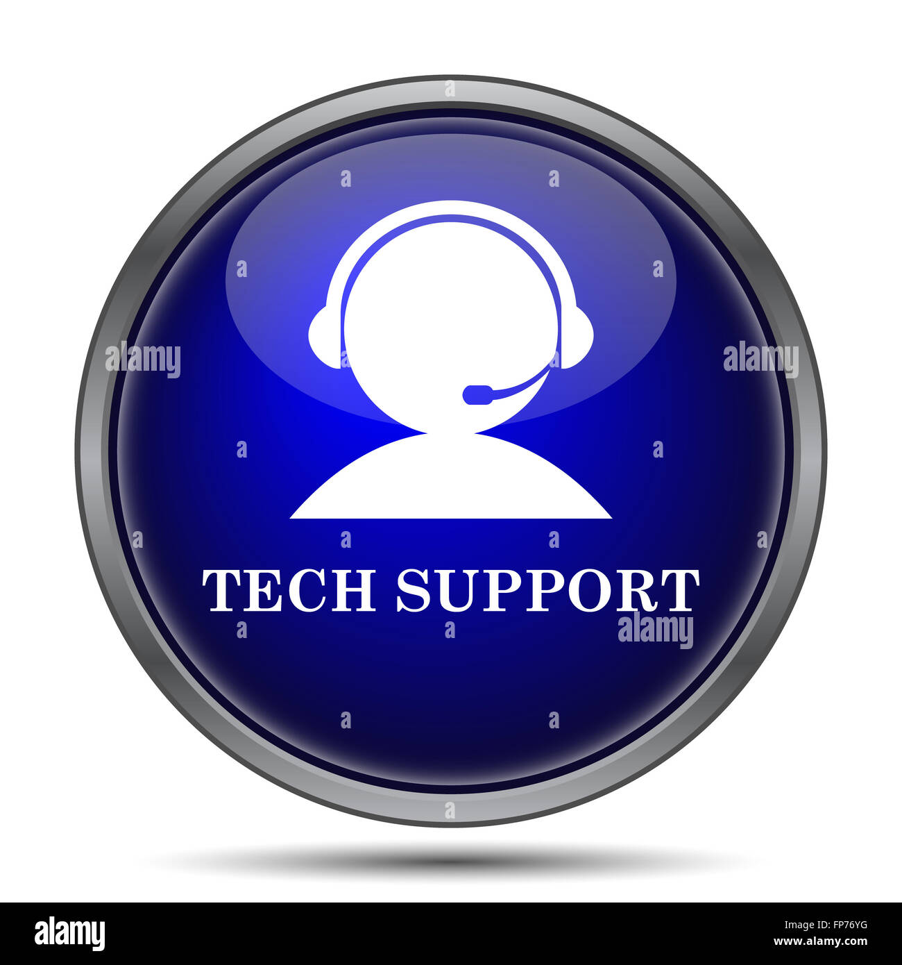 Tech support icon. Internet button on white background Stock Photo - Alamy