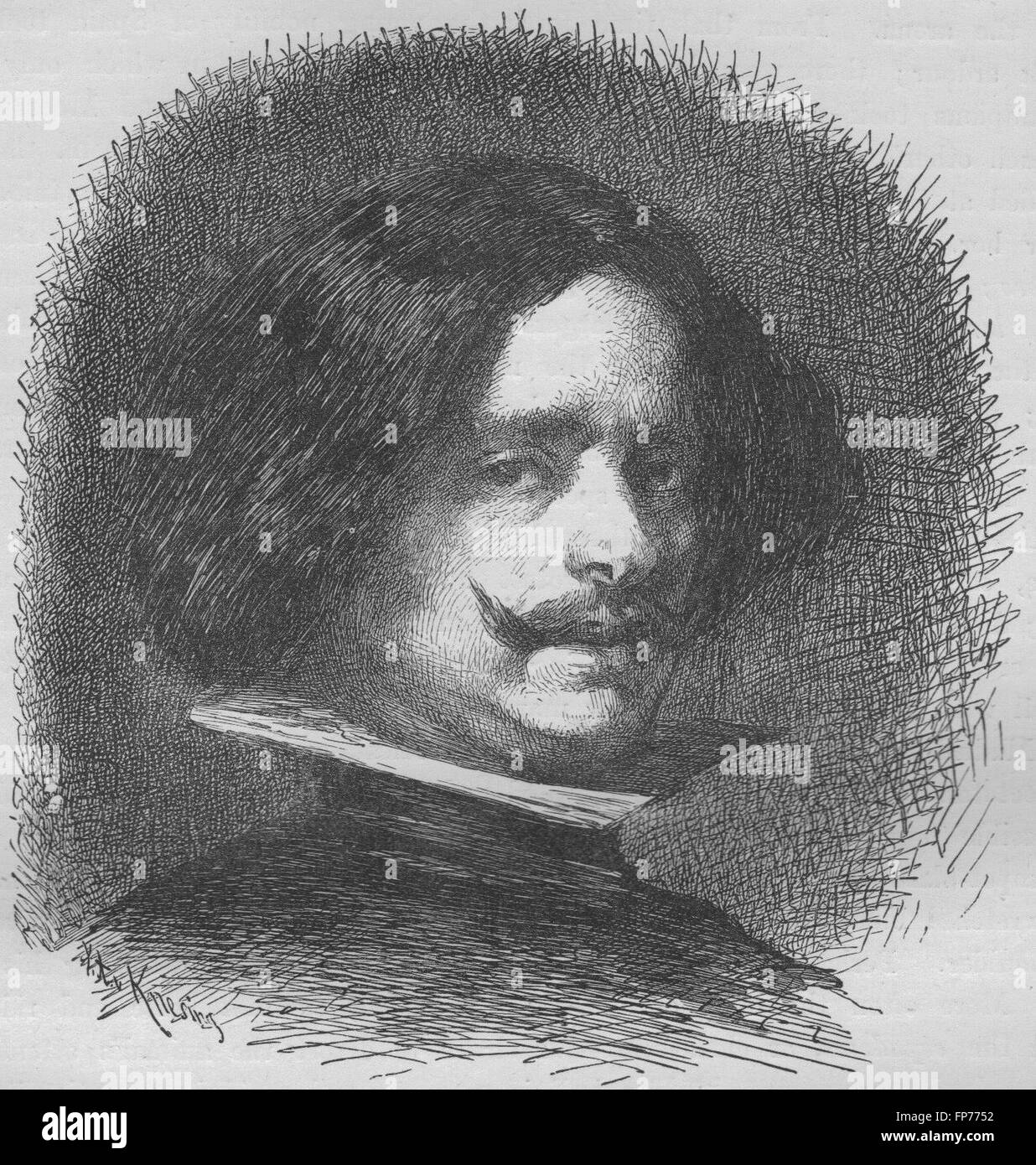 MADRID: Velasquez, antique print 1882 Stock Photo - Alamy