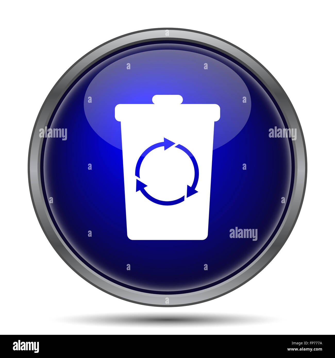 Recycle bin icon. Internet button on white background Stock Photo - Alamy