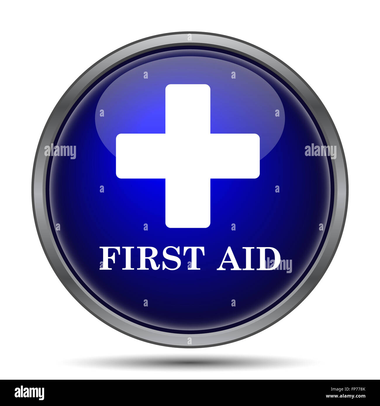 First aid icon. Internet button on white background Stock Photo - Alamy