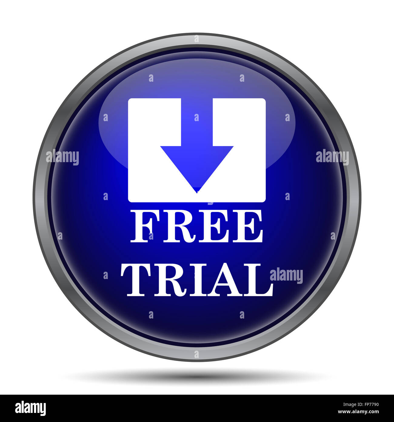 Free trial icon. Internet button on white background Stock Photo - Alamy
