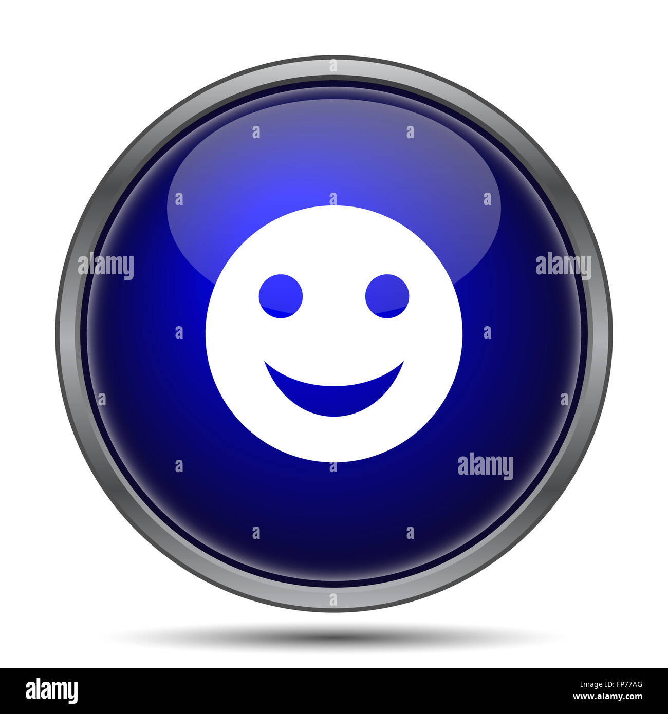 Smiley icon. Internet button on white background Stock Photo - Alamy