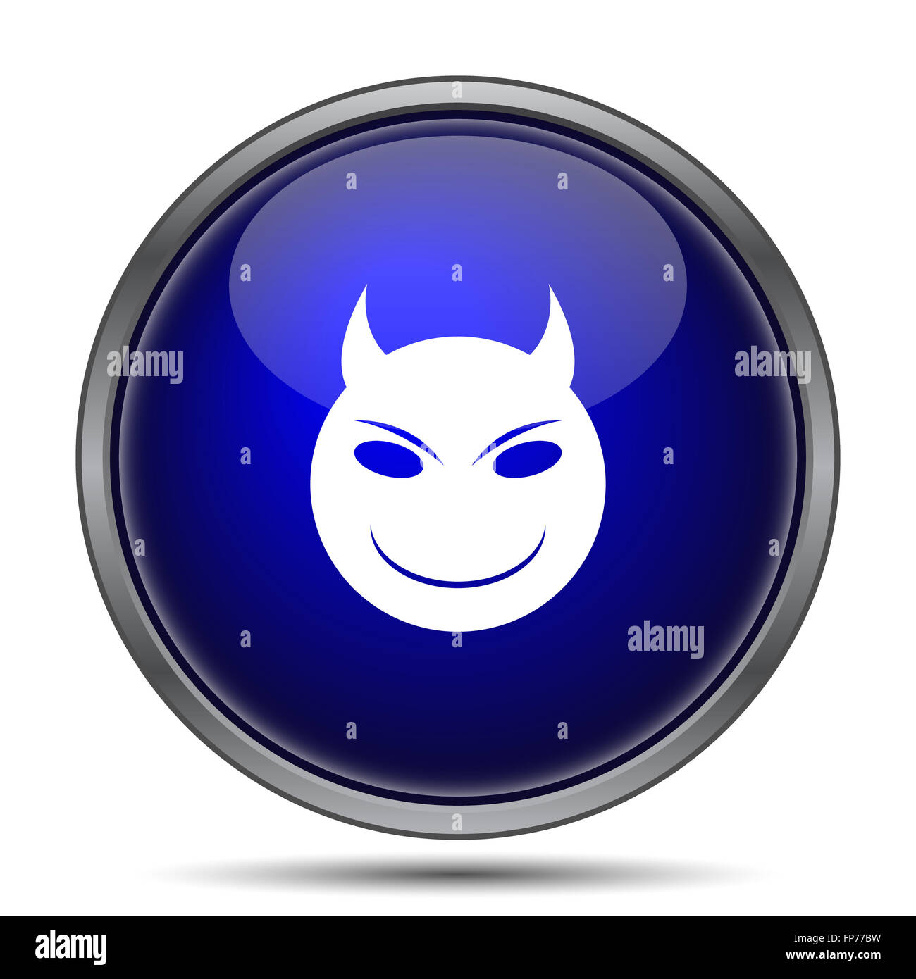 Evil icon. Internet button on white background Stock Photo - Alamy