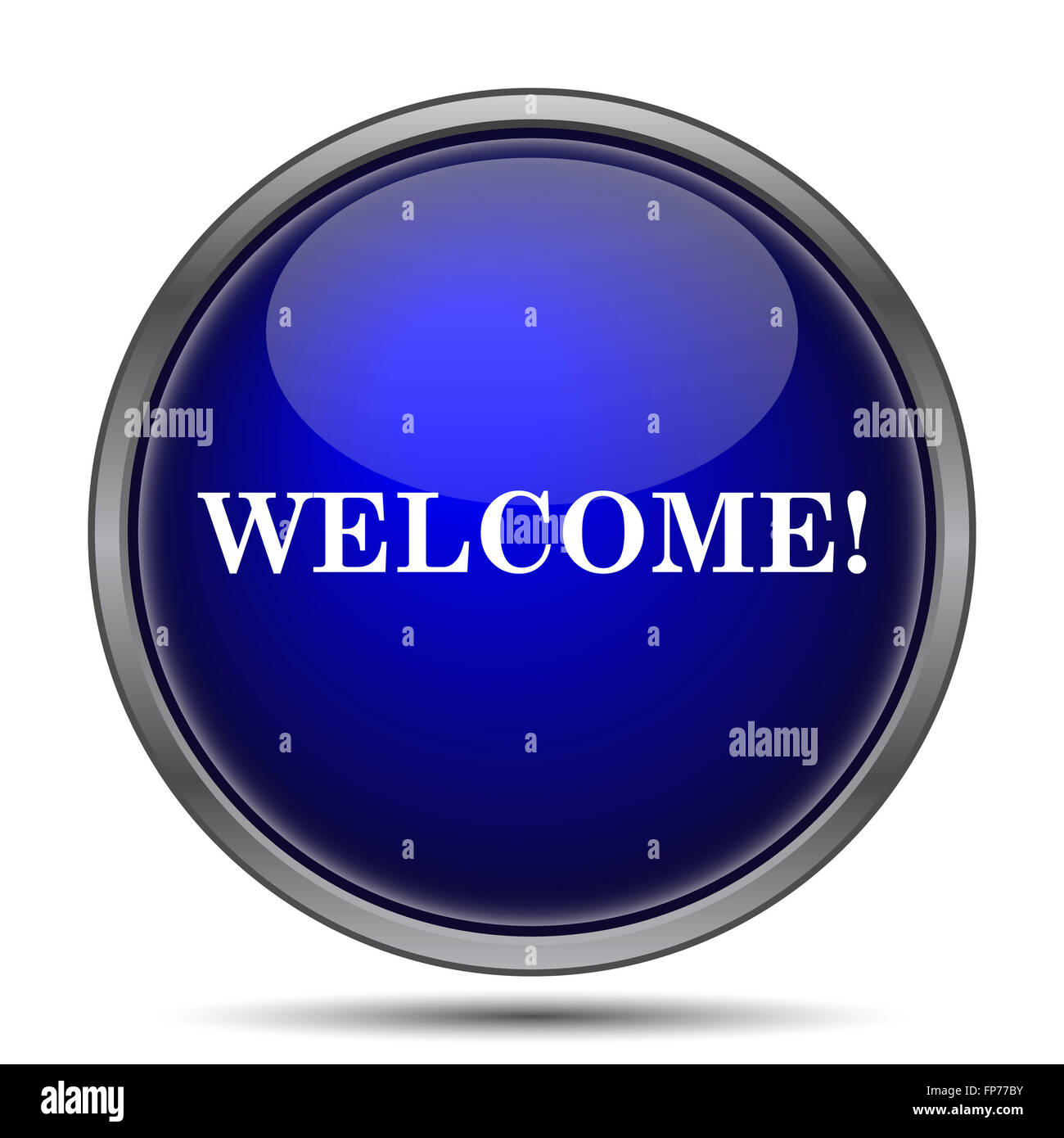 Welcome icon. Internet button on white background Stock Photo - Alamy