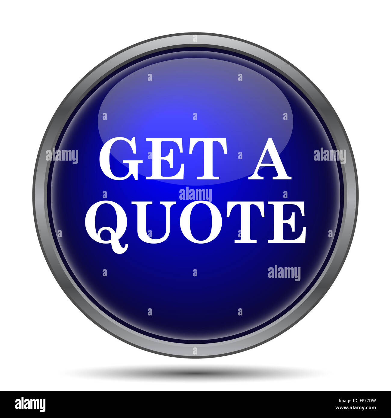 Get a quote icon. Internet button on white background Stock Photo - Alamy