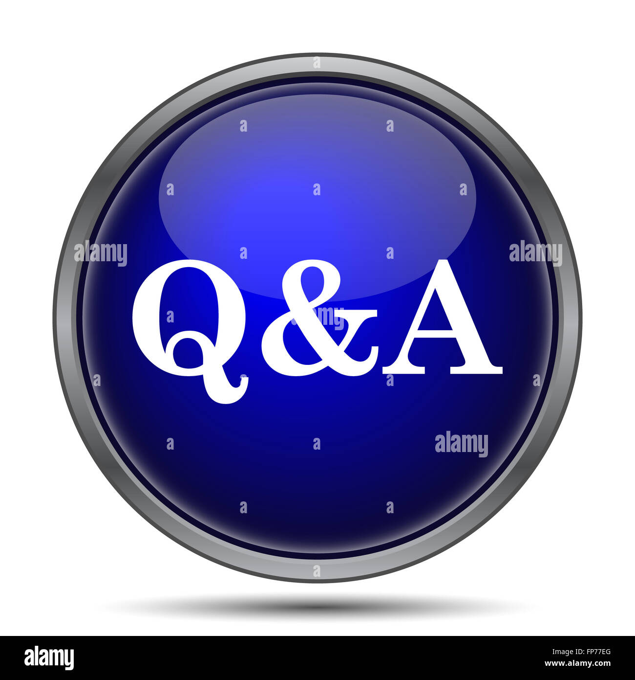 Q&A icon. Internet button on white background Stock Photo - Alamy
