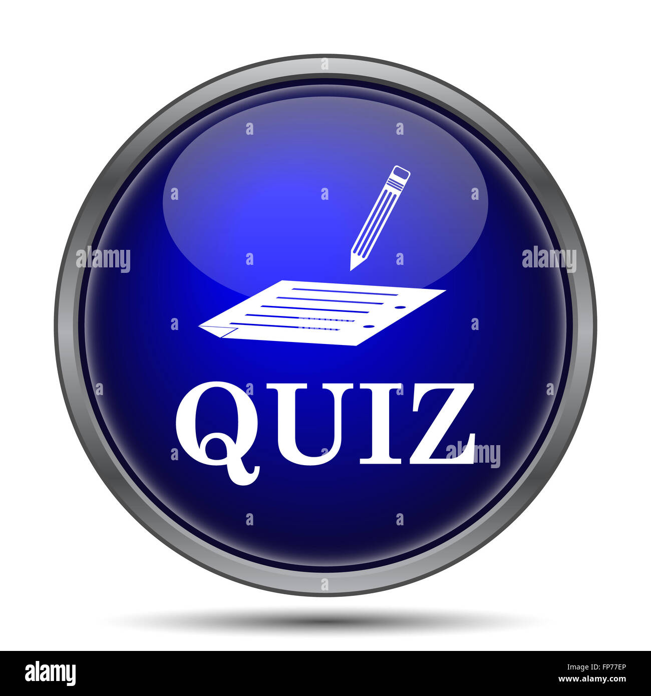 Quiz icon. Internet button on white background Stock Photo - Alamy