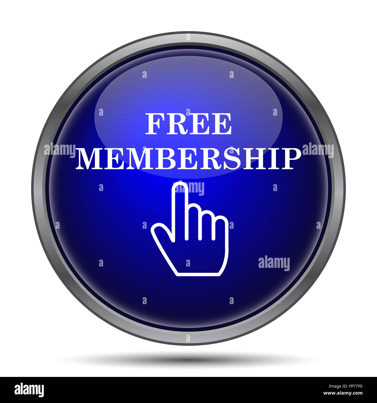 Free membership icon. Internet button on white background Stock Photo ...