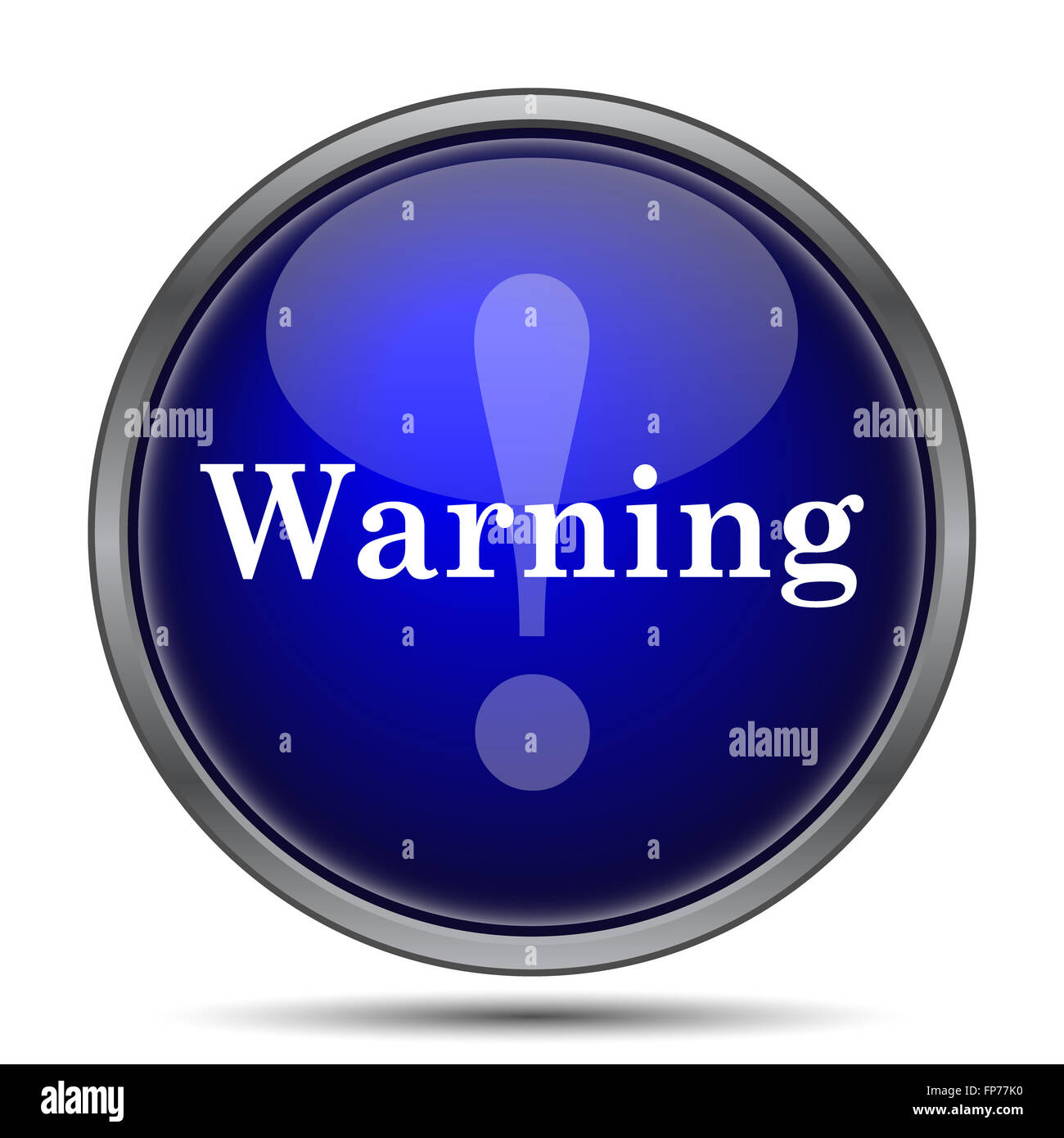 Warning icon. Internet button on white background Stock Photo - Alamy