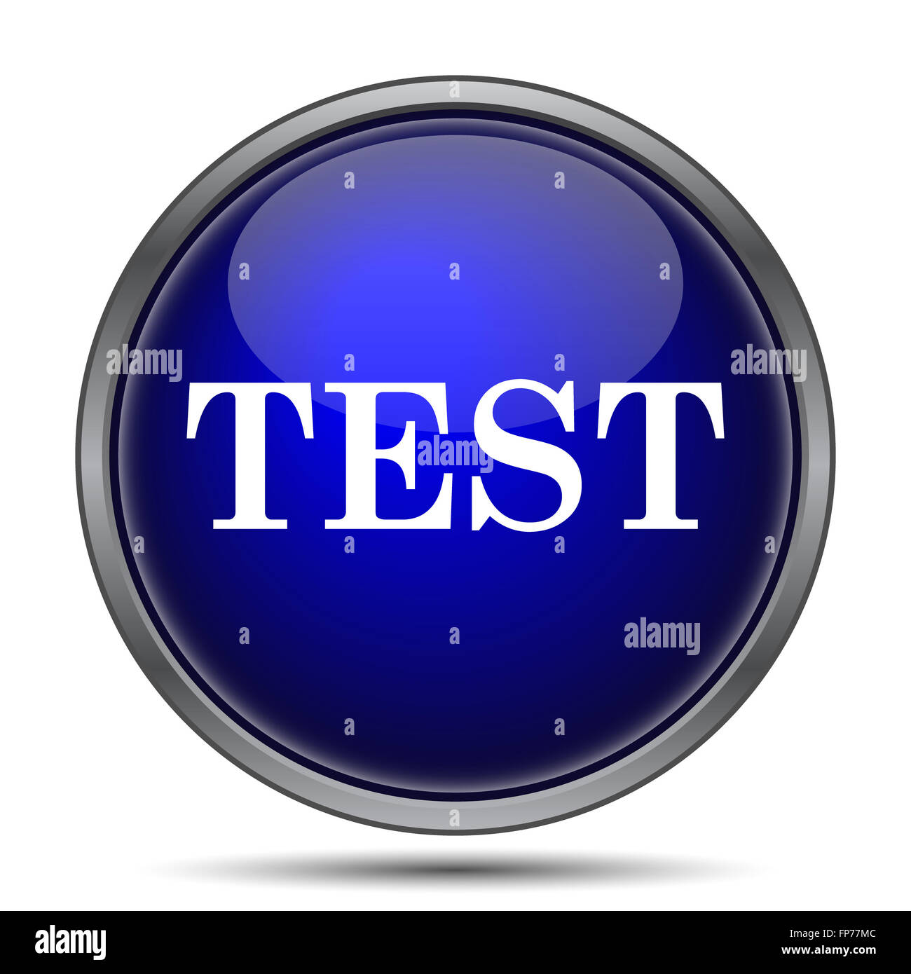 Test icon. Internet button on white background Stock Photo - Alamy