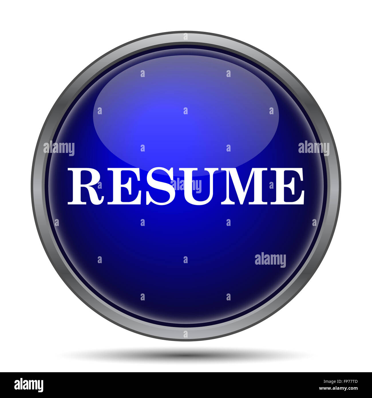 Resume icon. Internet button on white background Stock Photo - Alamy