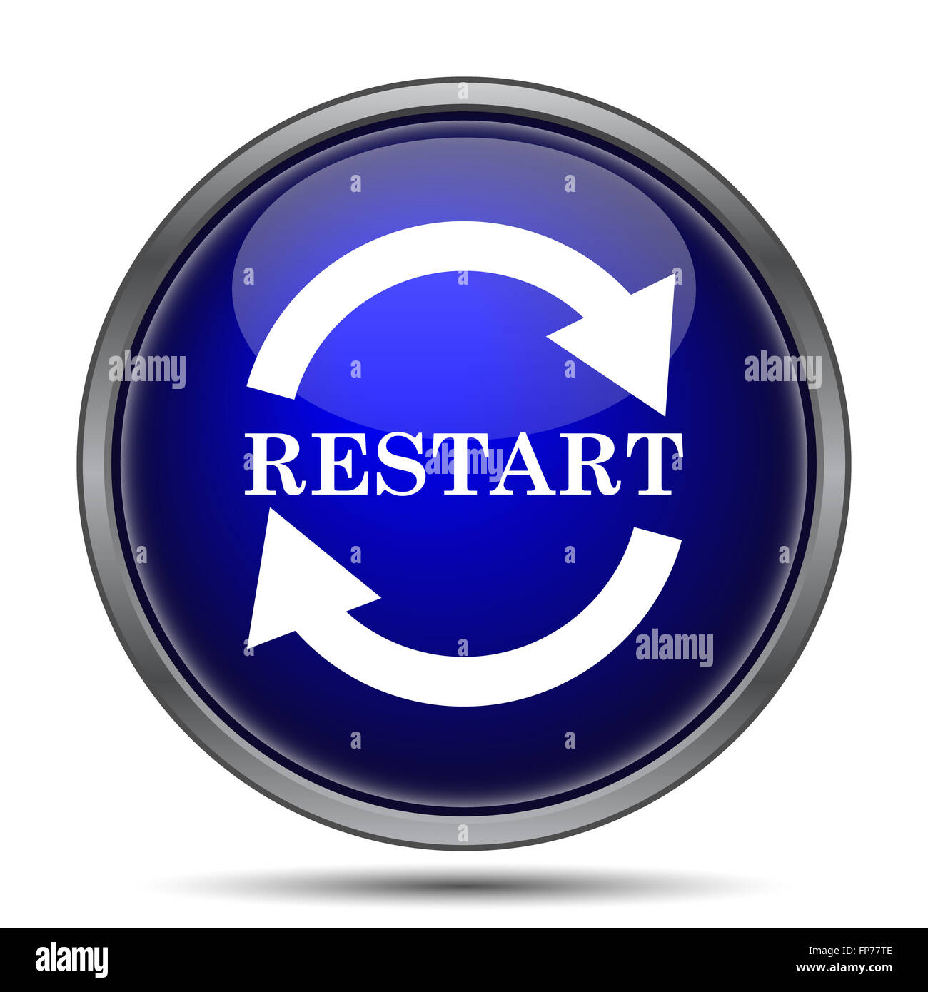 Restart icon. Internet button on white background Stock Photo - Alamy