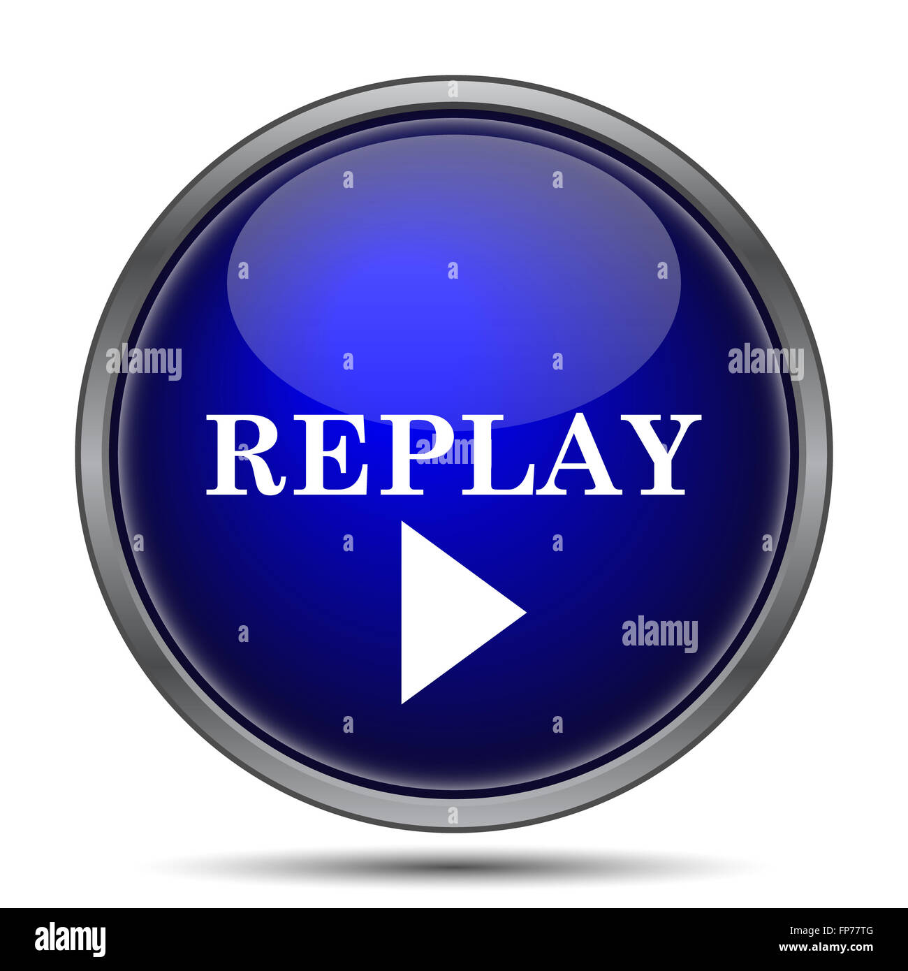Replay icon. Internet button on white background Stock Photo - Alamy