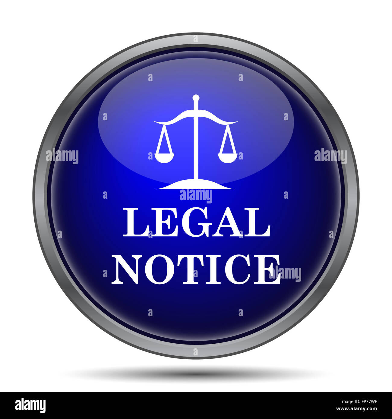 Legal notice icon. Internet button on white background Stock Photo - Alamy