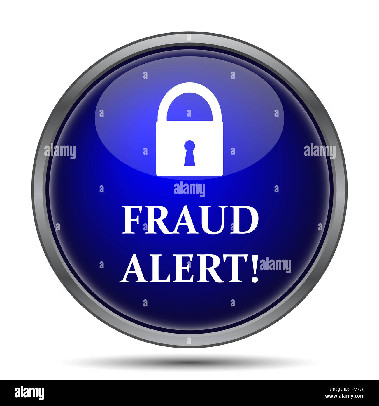 Fraud alert icon. Internet button on white background Stock Photo - Alamy