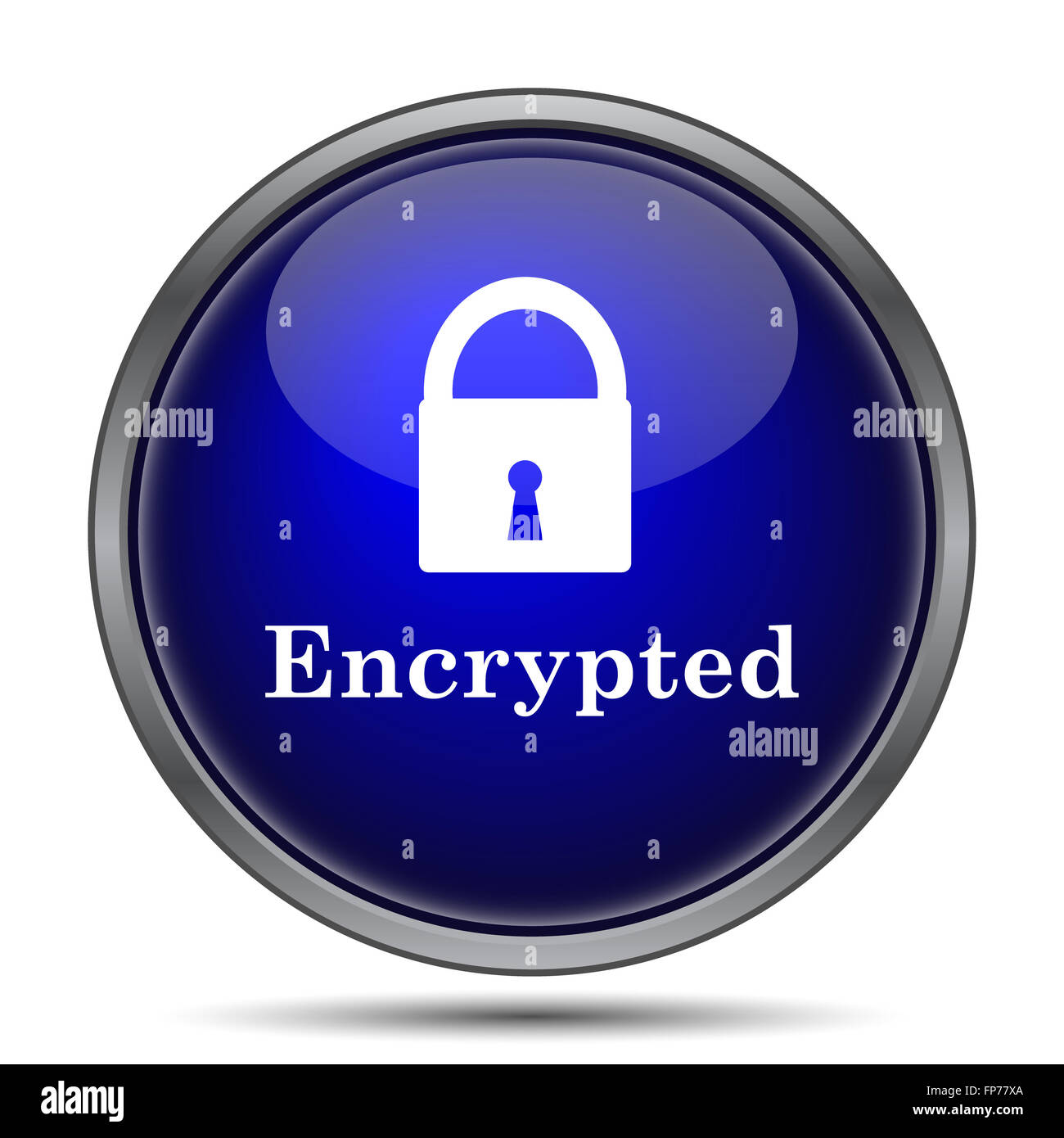 Encrypted icon. Internet button on white background Stock Photo - Alamy