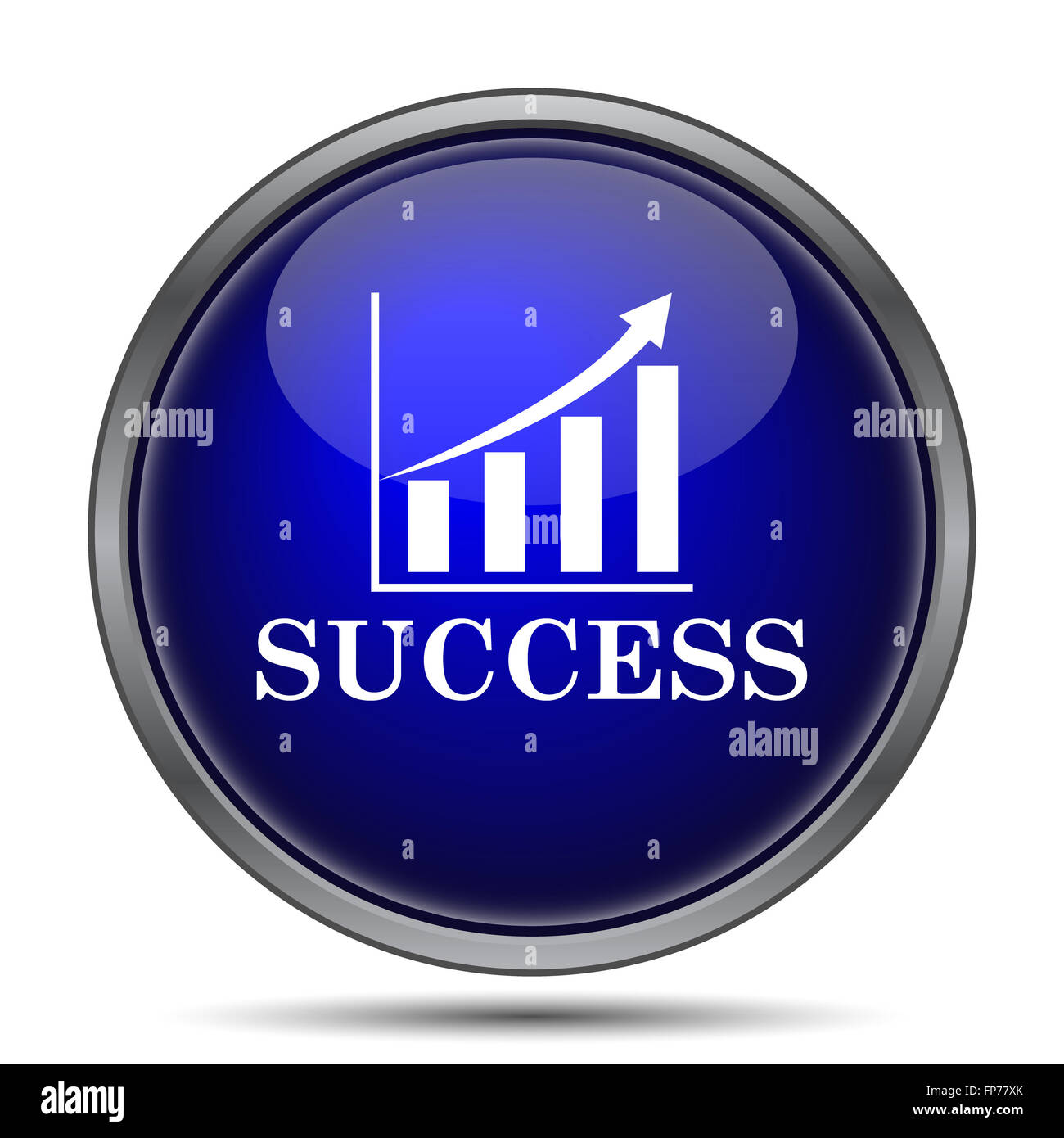 Success icon. Internet button on white background Stock Photo - Alamy