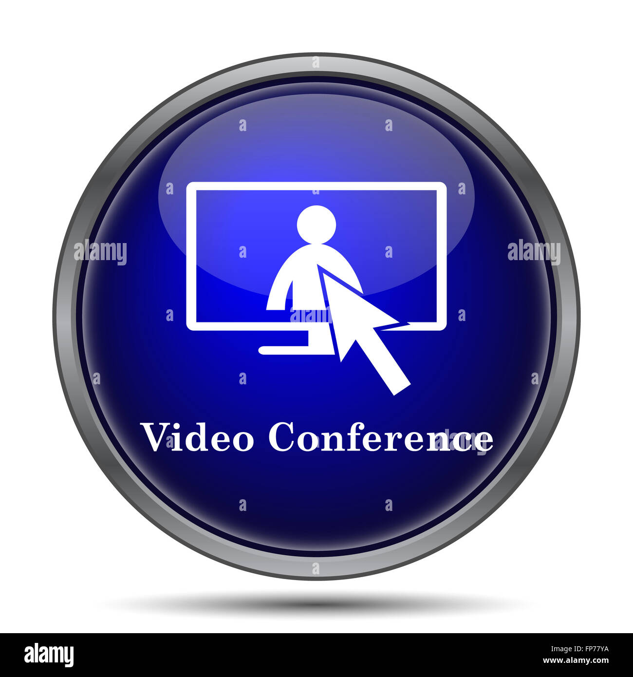 Video conference, online meeting icon. Internet button on white ...