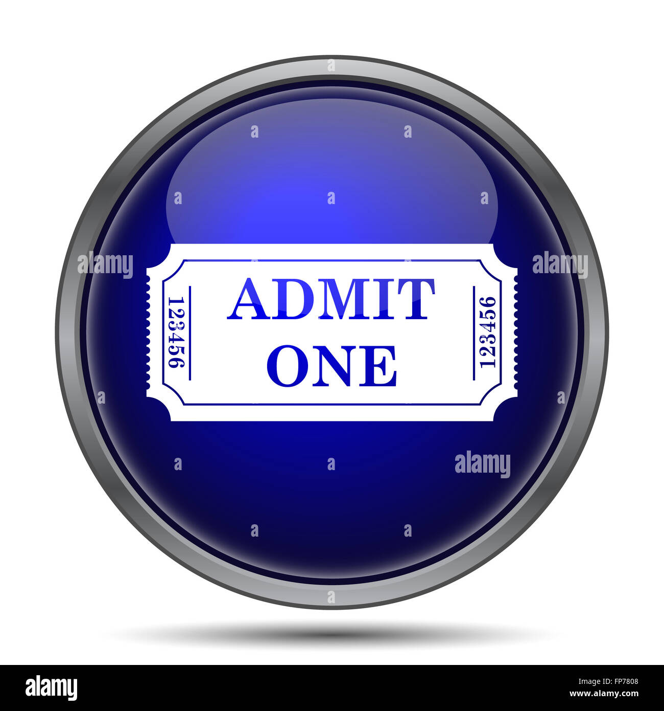 Admin one ticket icon. Internet button on white background Stock Photo ...