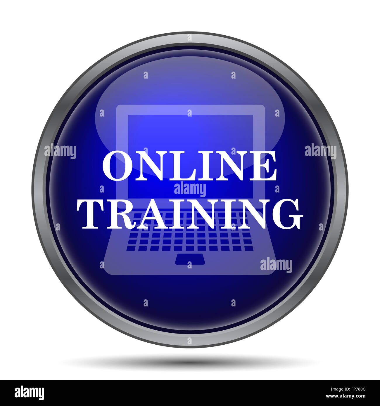 Online training icon. Internet button on white background Stock Photo ...