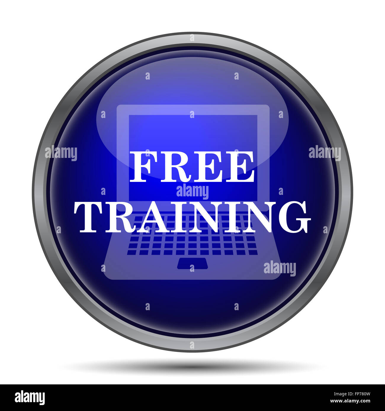 Free training icon. Internet button on white background Stock Photo - Alamy