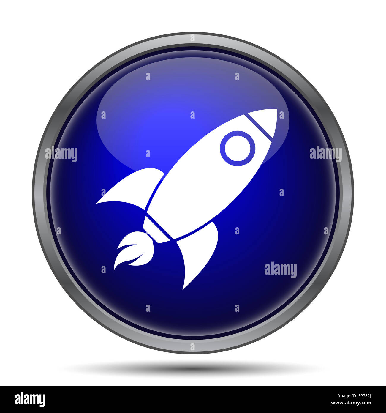 Rocket icon. Internet button on white background Stock Photo - Alamy