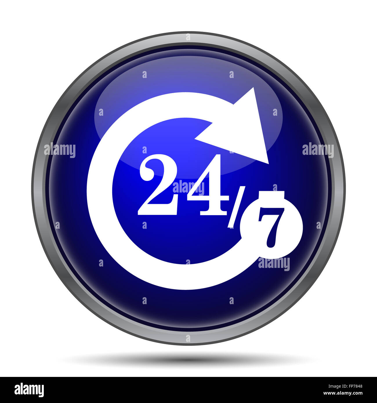 24/7 icon. Internet button on white background Stock Photo - Alamy