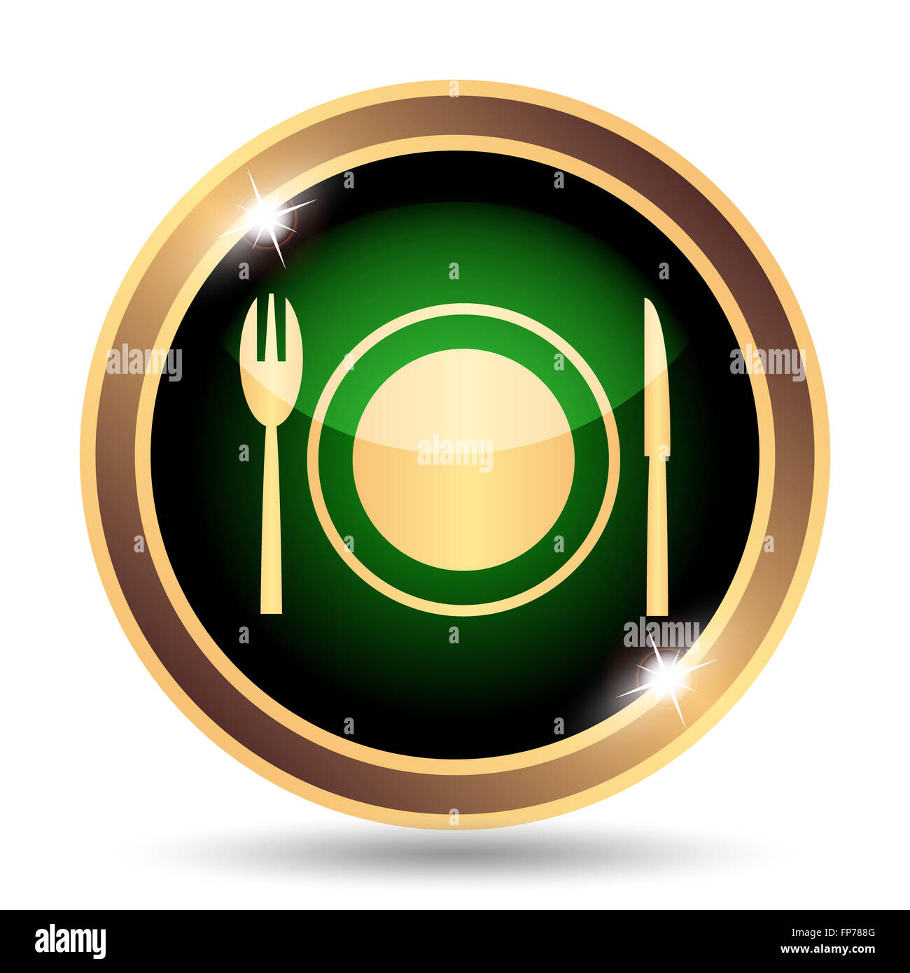 Restaurant icon. Internet button on white background Stock Photo - Alamy