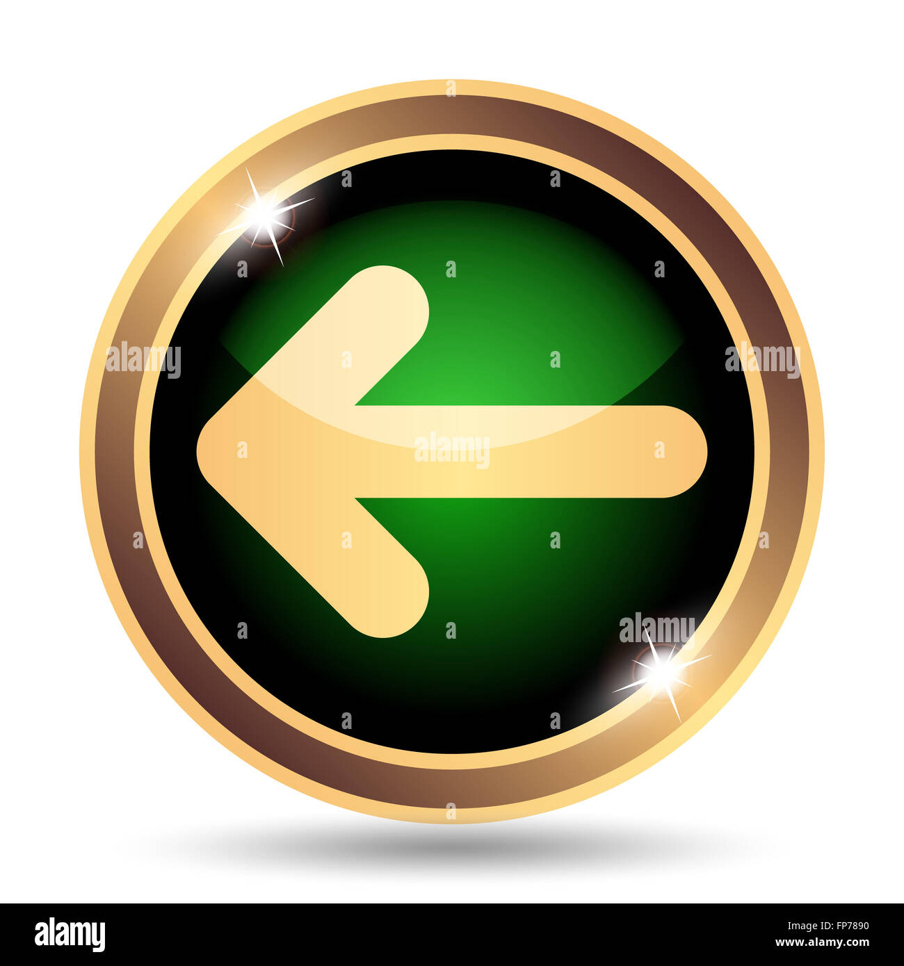 Left arrow icon. Internet button on white background Stock Photo - Alamy