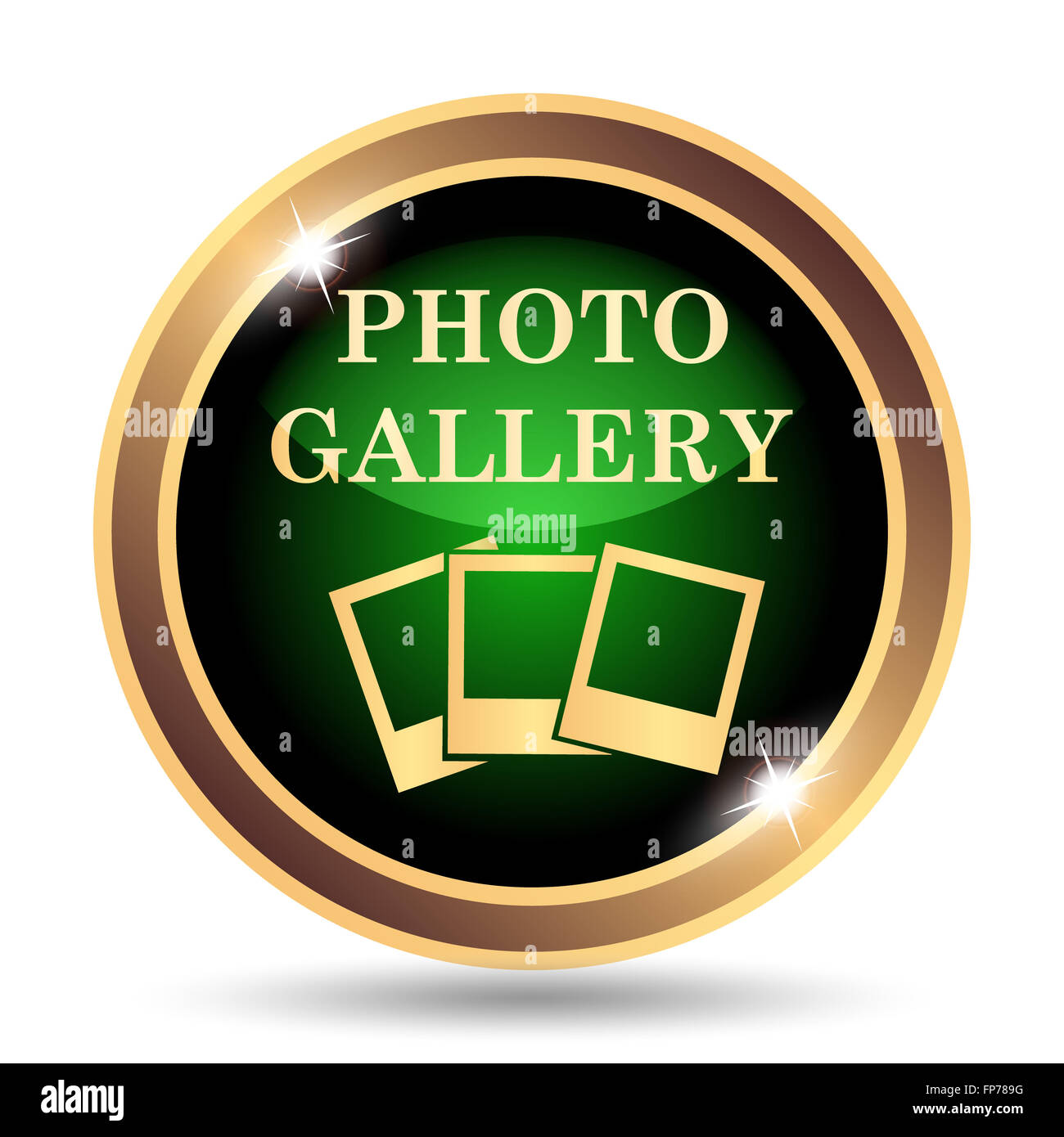 Photo gallery icon. Internet button on white background Stock Photo - Alamy