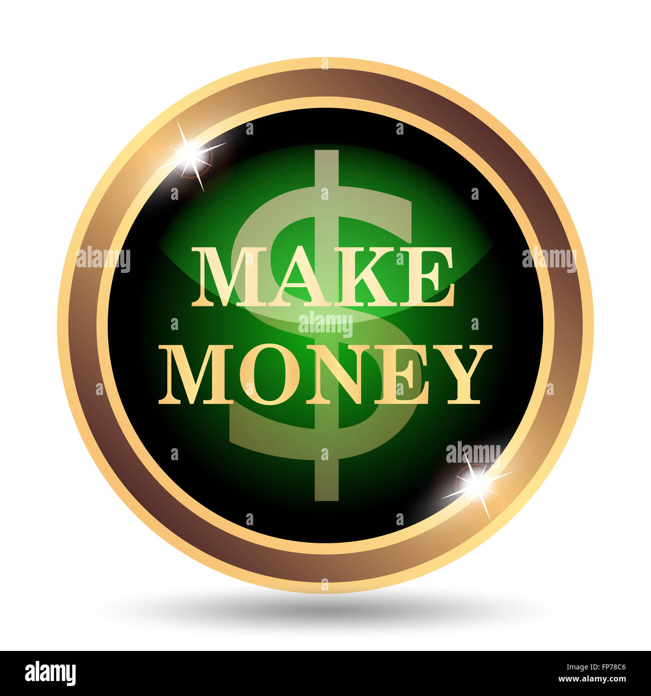 Make money icon. Internet button on white background Stock Photo - Alamy