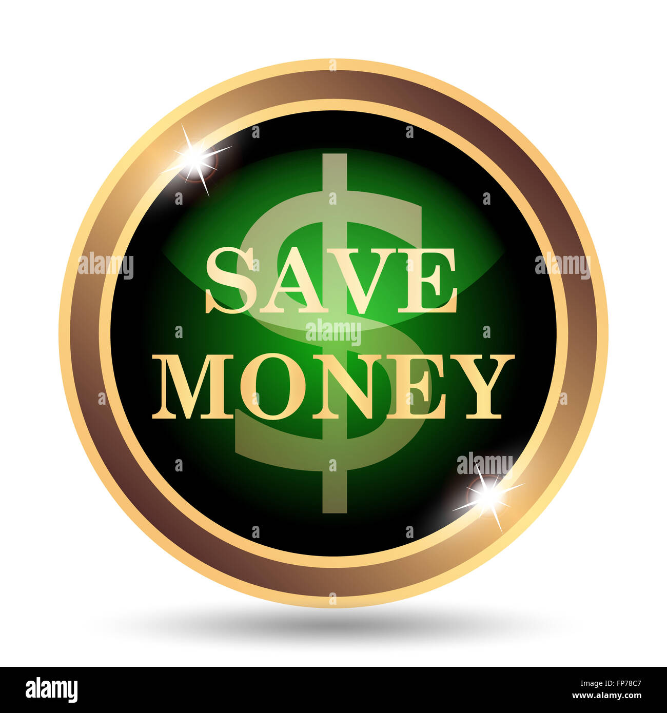 Save money icon. Internet button on white background Stock Photo - Alamy