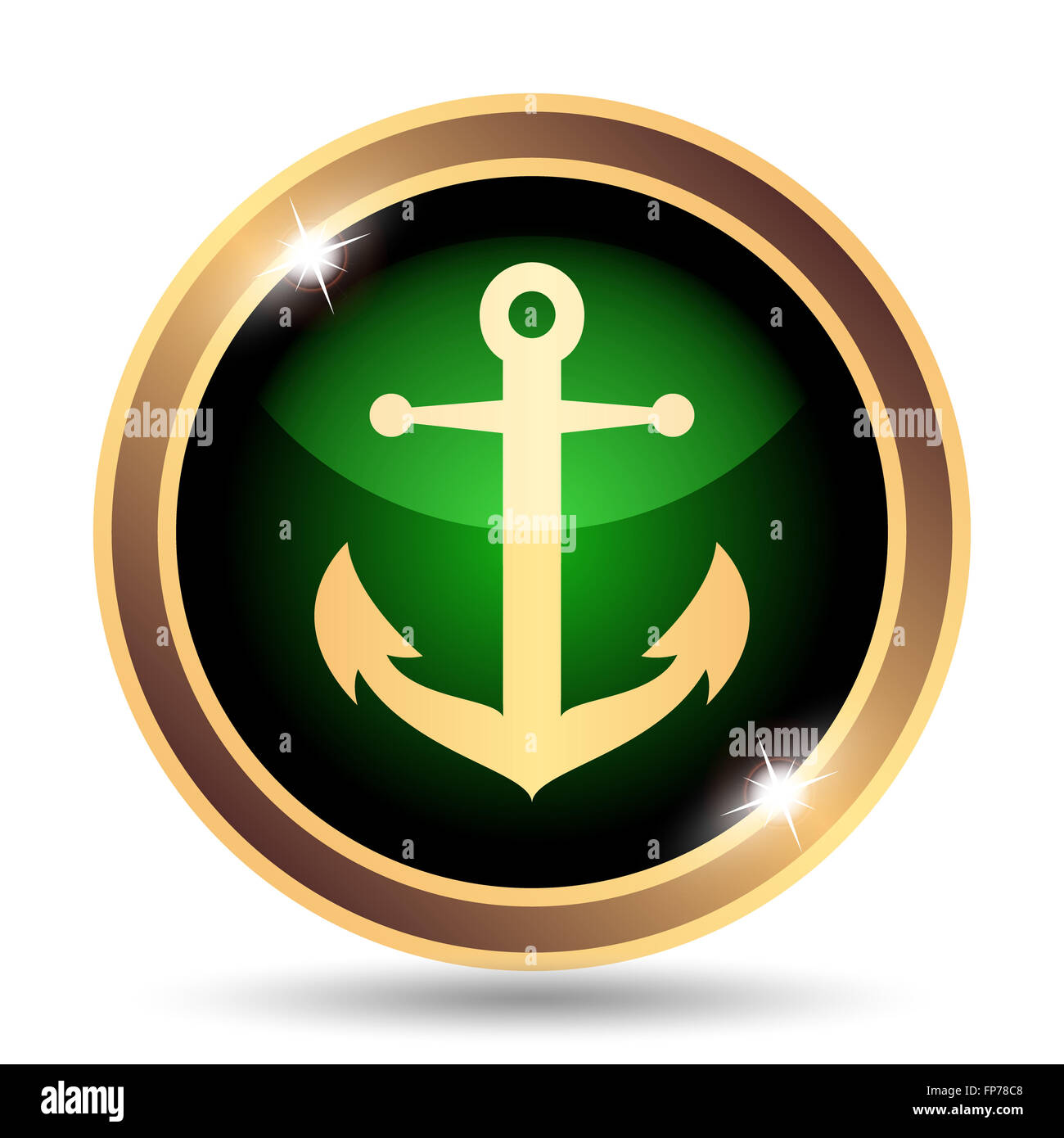Anchor icon. Internet button on white background Stock Photo - Alamy