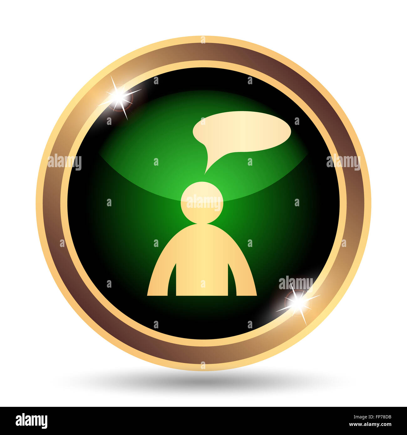 Comments icon. Internet button on white background. - man with bubble ...