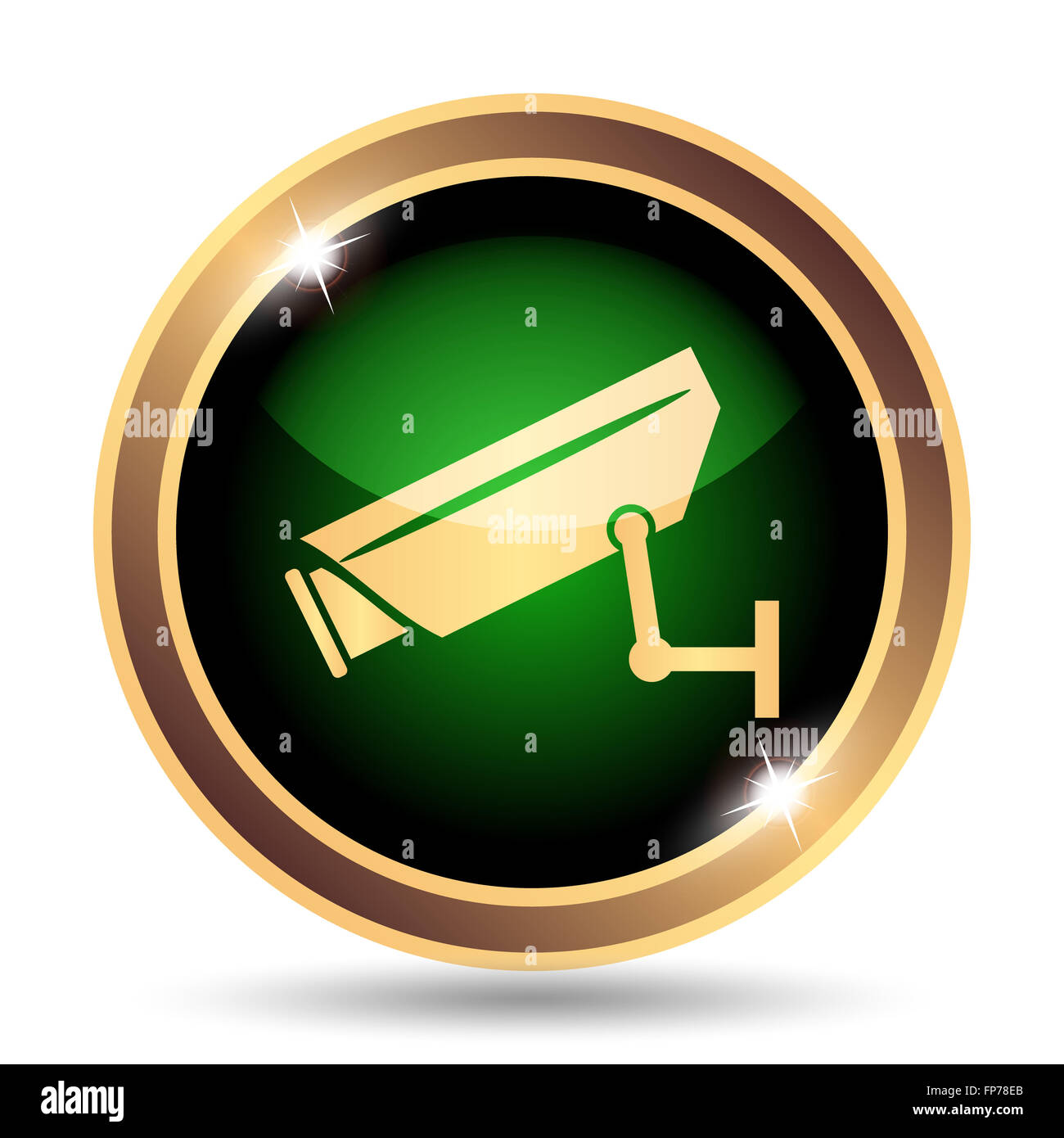 Surveillance camera icon. Internet button on white background Stock ...