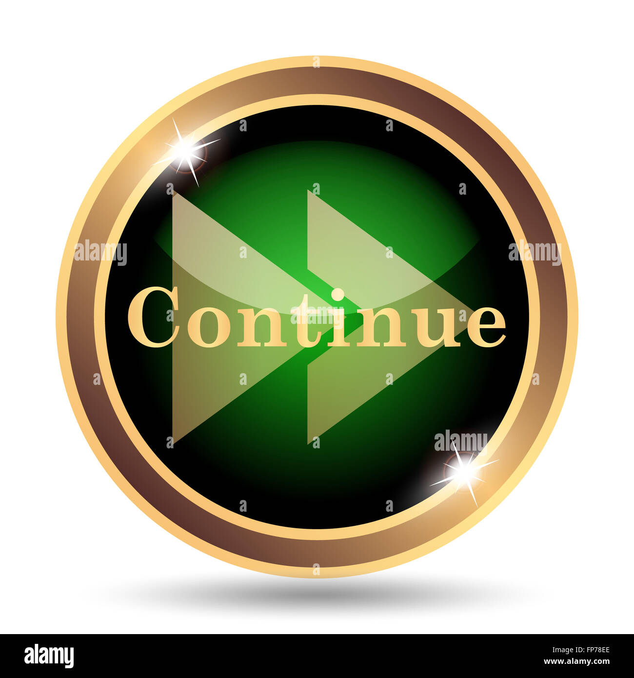 Continue icon. Internet button on white background Stock Photo - Alamy