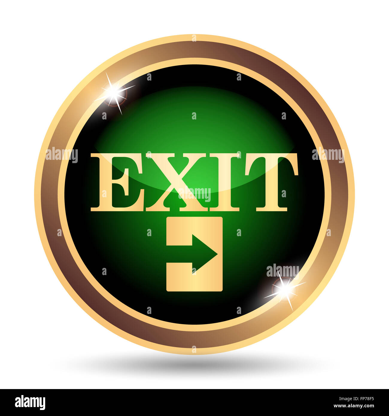 Exit icon. Internet button on white background Stock Photo - Alamy