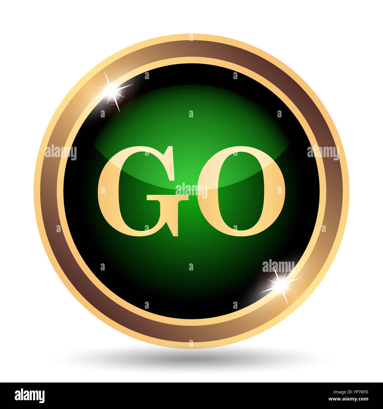 GO icon. Internet button on white background Stock Photo - Alamy