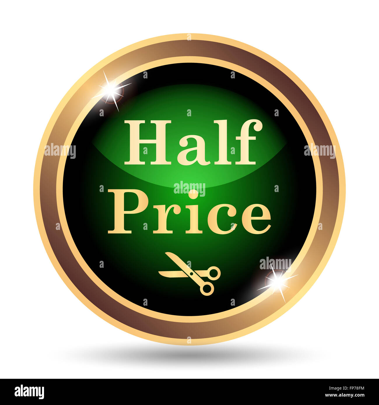 Half price icon. Internet button on white background Stock Photo - Alamy