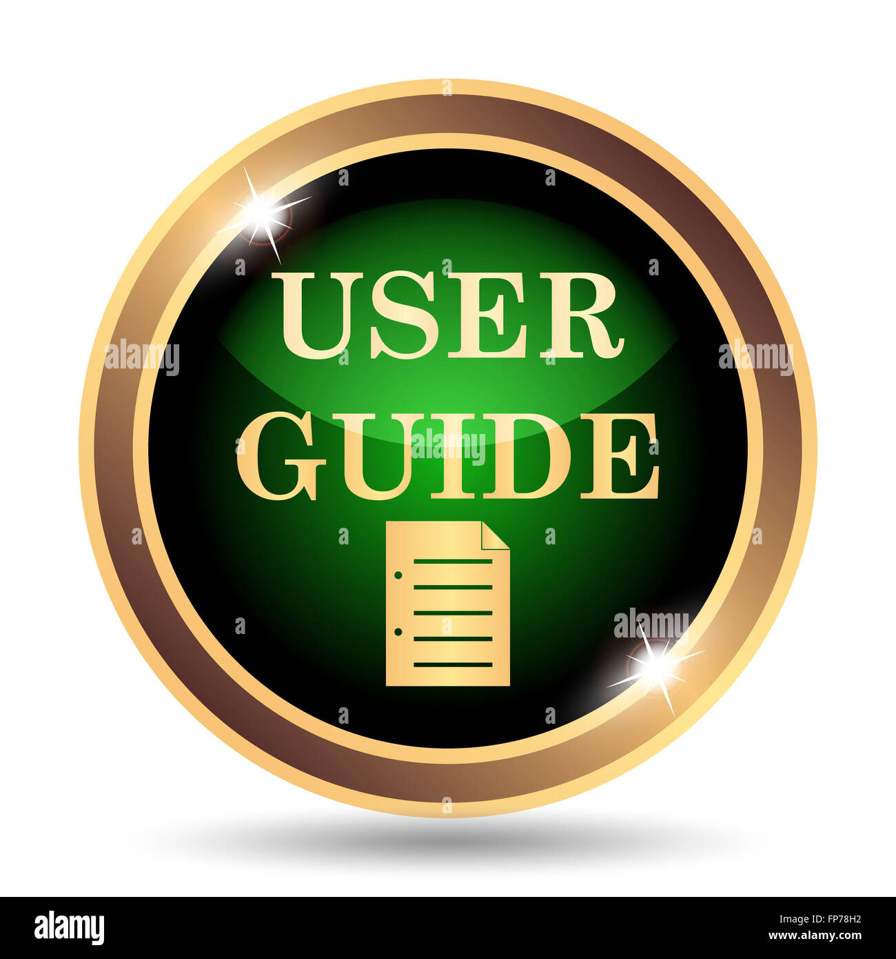 User guide icon. Internet button on white background Stock Photo - Alamy