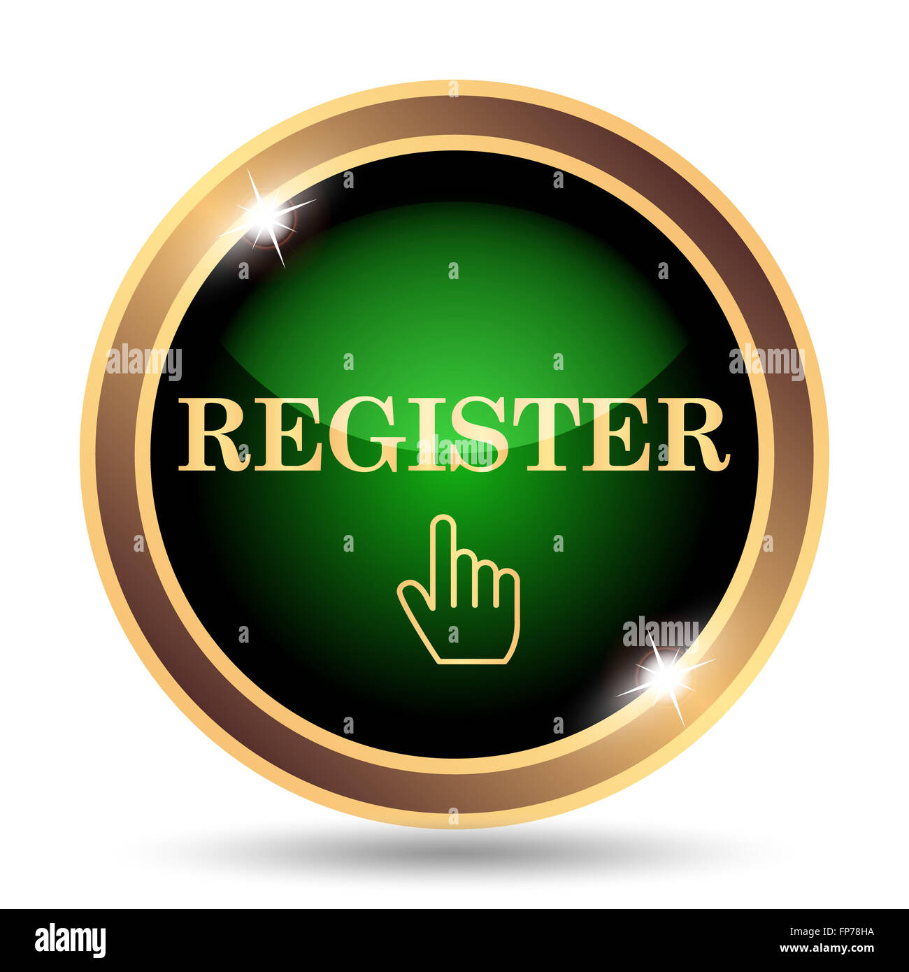 Register icon. Internet button on white background Stock Photo - Alamy