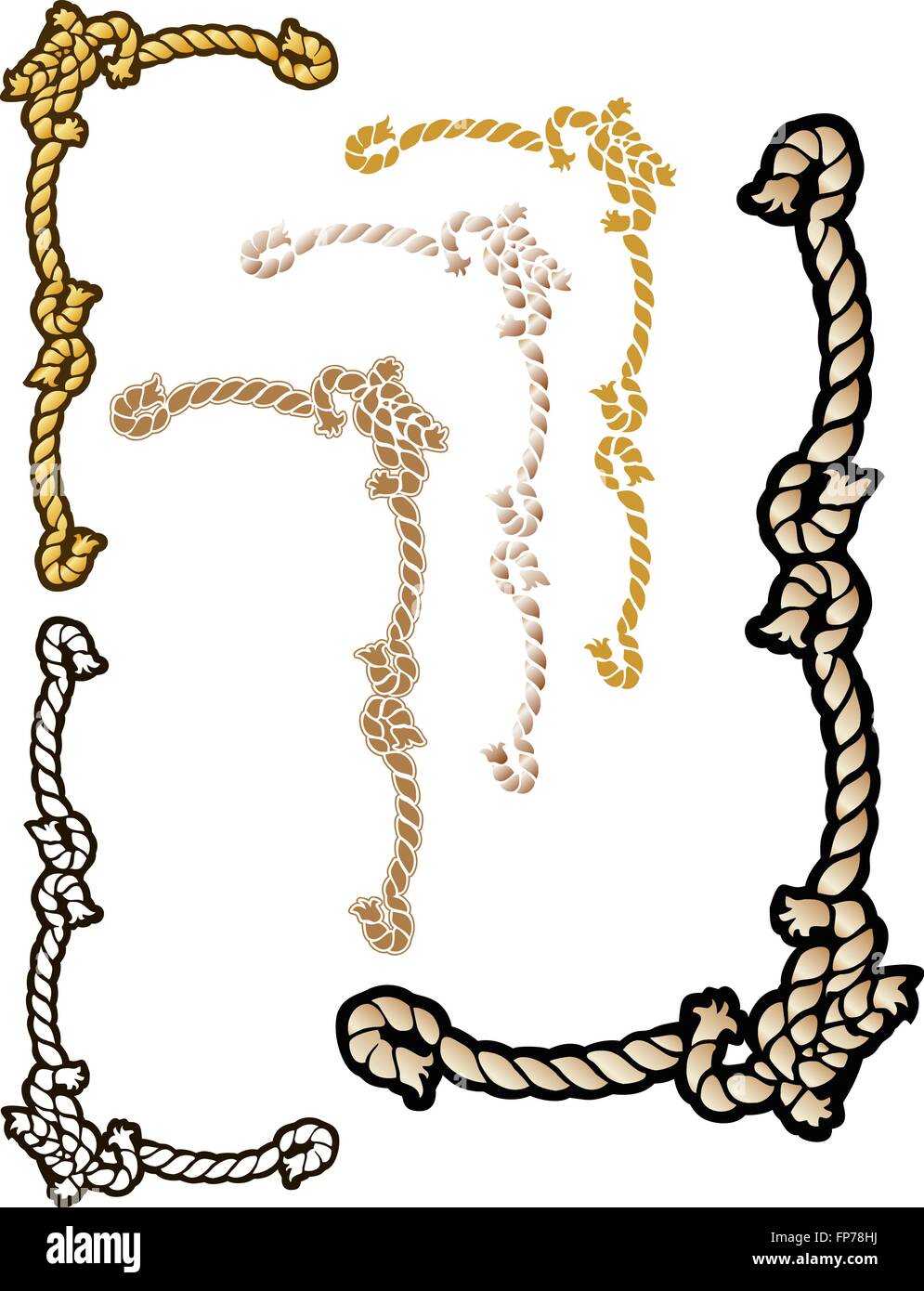 Tying rope knots Stock Vector Images - Alamy