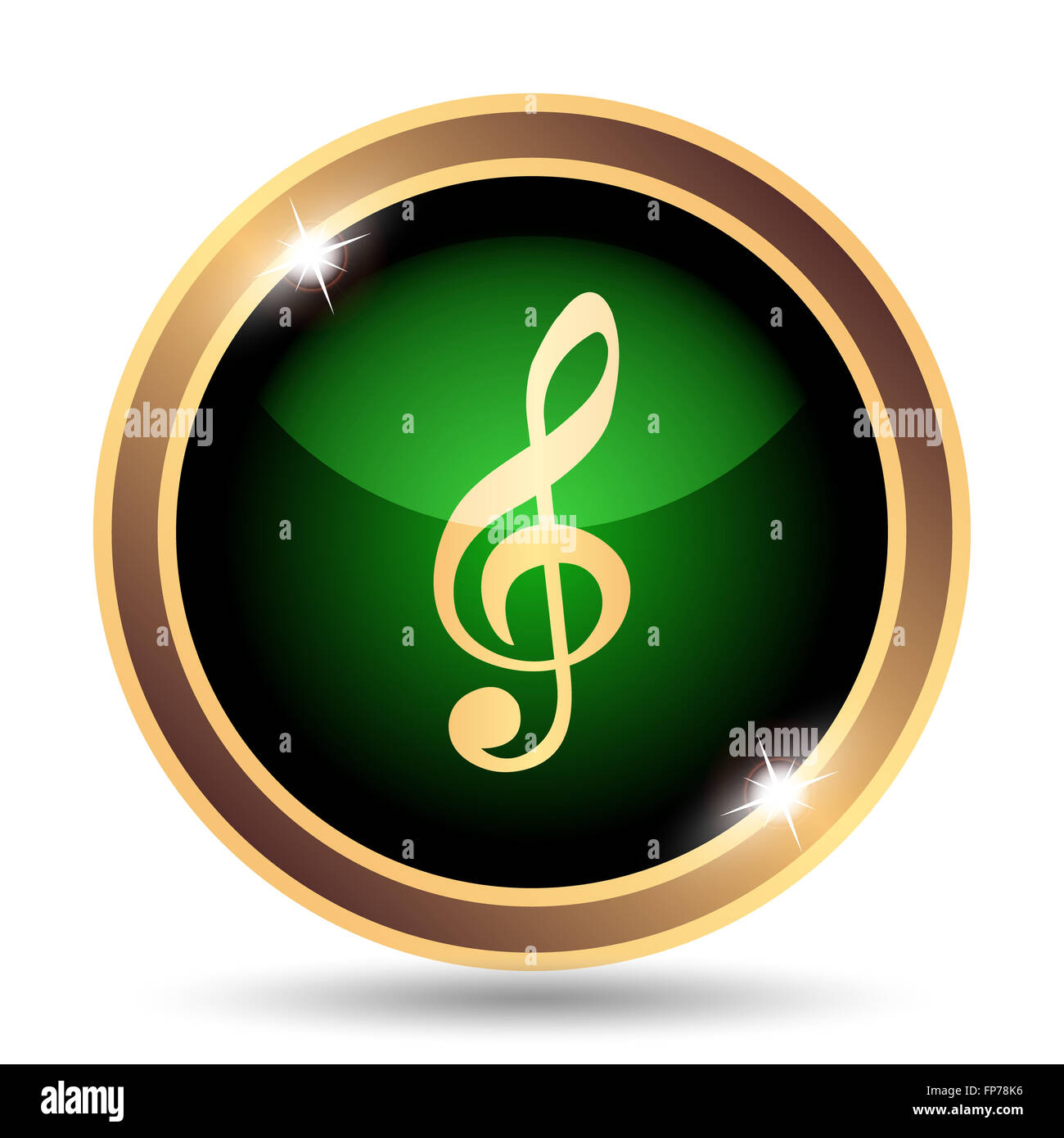 Musical note icon. Internet button on white background Stock Photo - Alamy