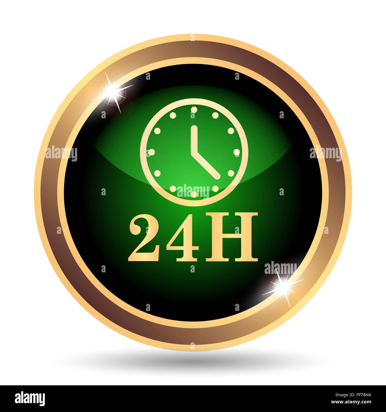 24H clock icon. Internet button on white background Stock Photo - Alamy
