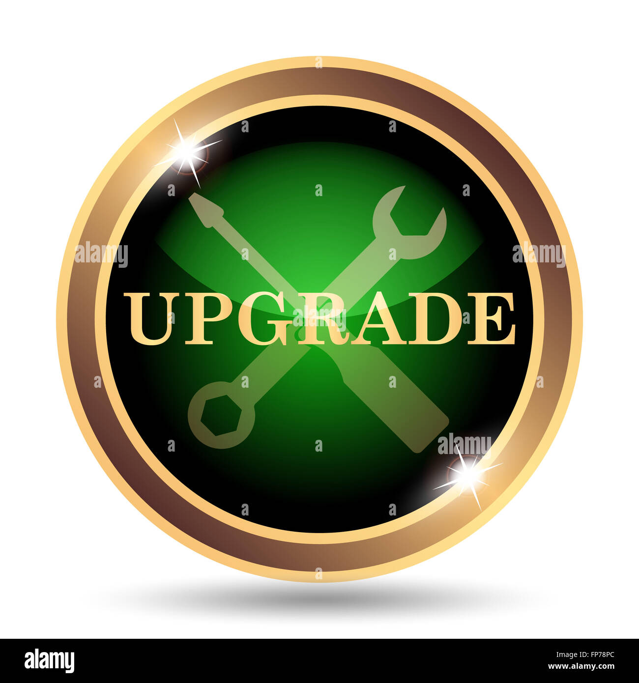 Upgrade icon. Internet button on white background Stock Photo - Alamy