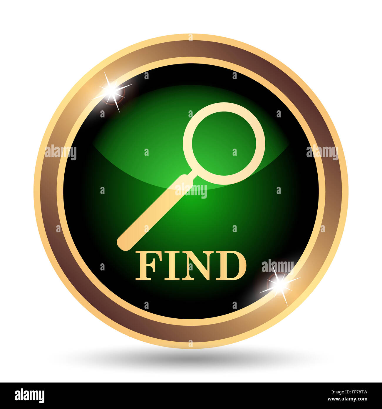 Find icon. Internet button on white background Stock Photo - Alamy