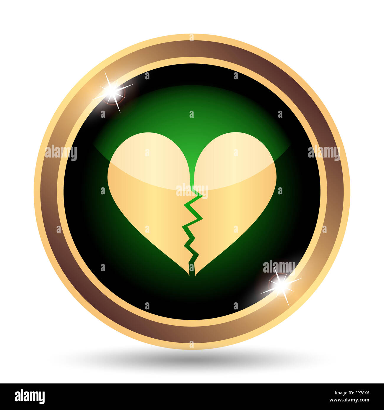 Broken heart icon. Internet button on white background Stock Photo - Alamy