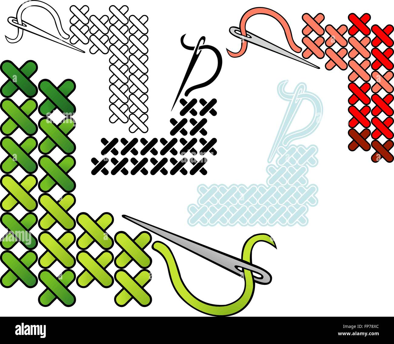 Needle stitch stitches Stock Vector Images - Alamy